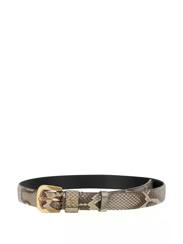 Valentino Garavani Snake-effect Belt - Neutrals