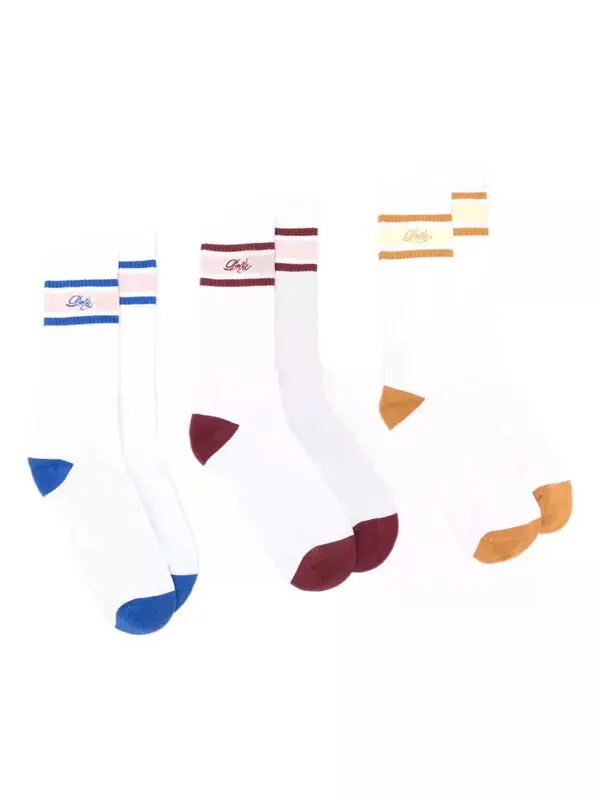 Drole De Monsieur La Chaussette Drôle Rayée Socks - White