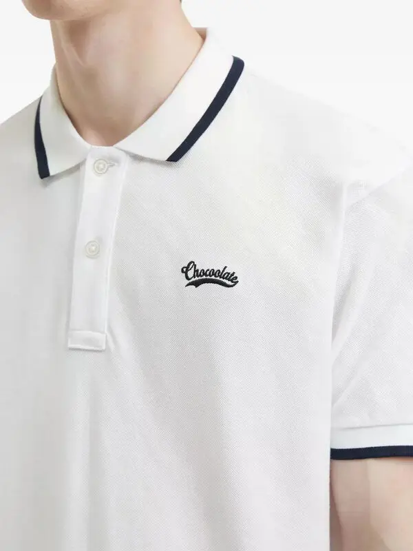 CHOCOOLATE Logo-embroidered Polo Shirt - White