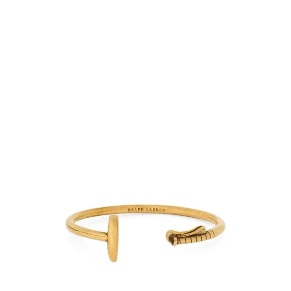 Ralph Lauren Antiqued Brass Polo Mallet Cuff - Yellow