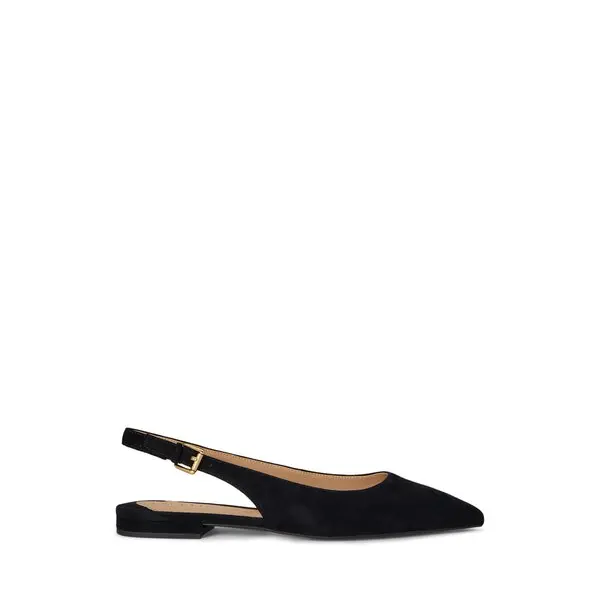 Ralph Lauren Londyn Suede Slingback Flats - Black