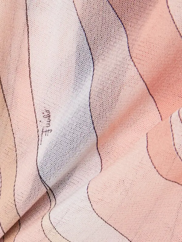 Emilio Pucci Printed Mesh Maxi Dress - Pink