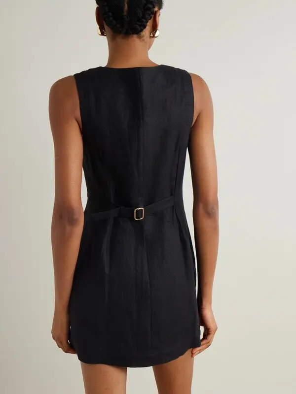 Posse Emma Linen Mini Dress - Black