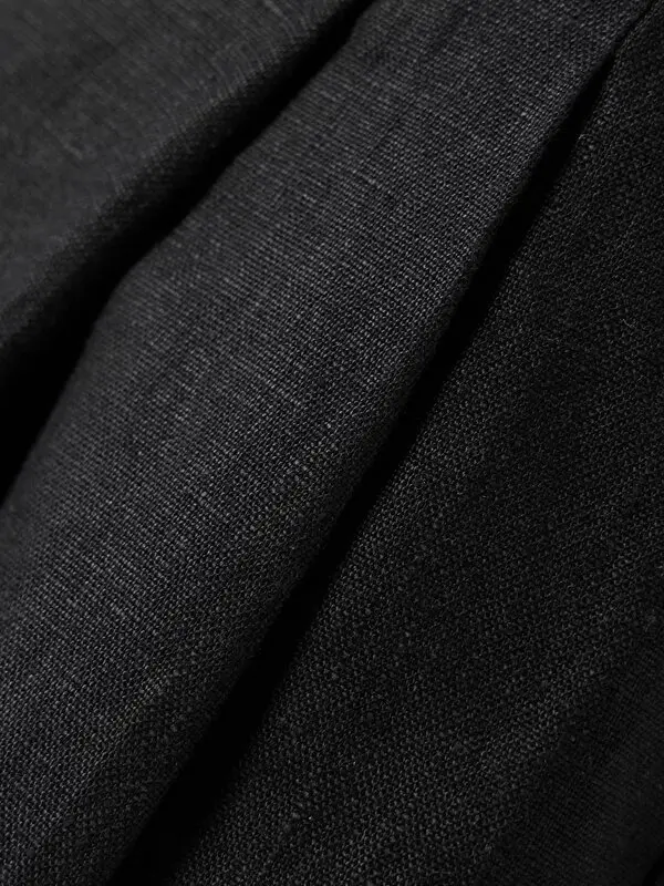 Posse Marchello Pleated Linen Bermuda Shorts - Black