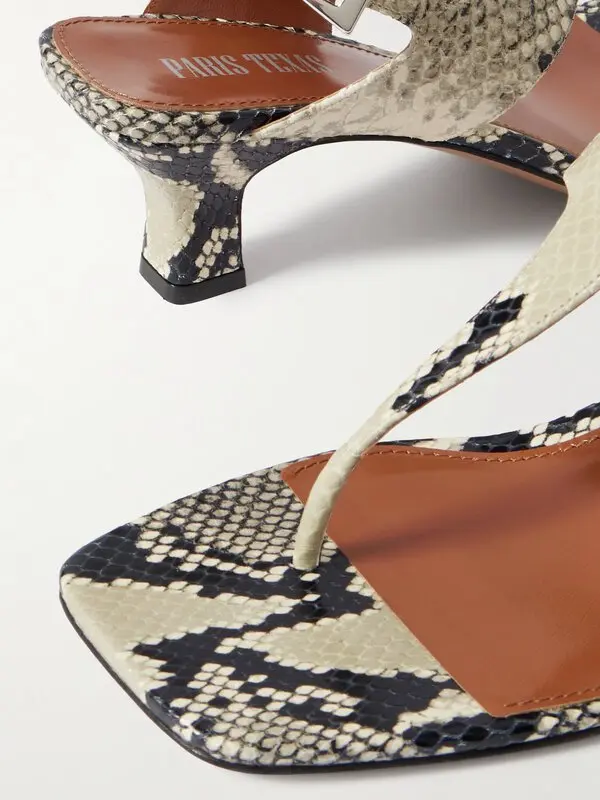 Paris Texas Portofino Snake-effect Leather Sandals - Animal Print