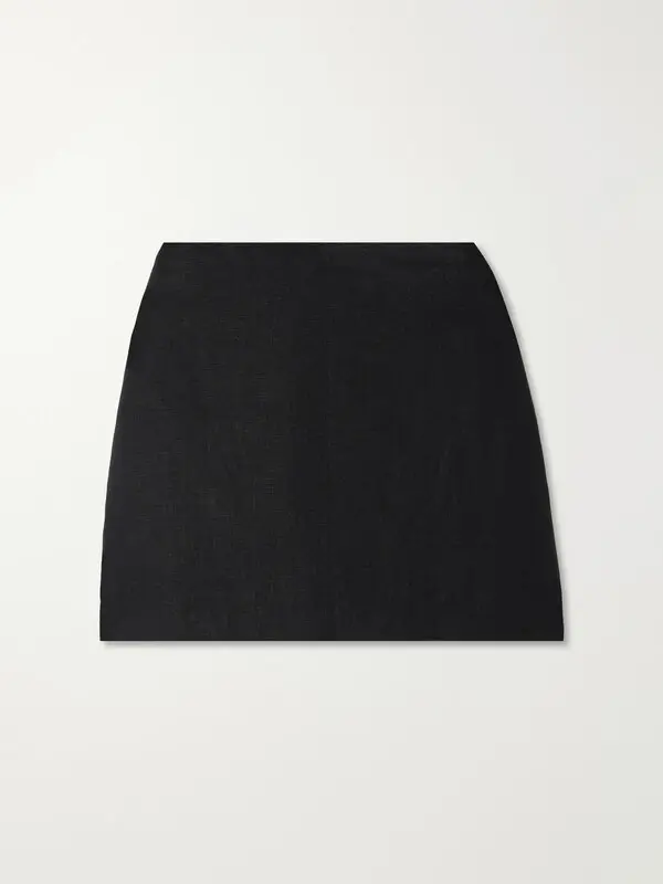 Posse Alice Linen Mini Skirt - Black