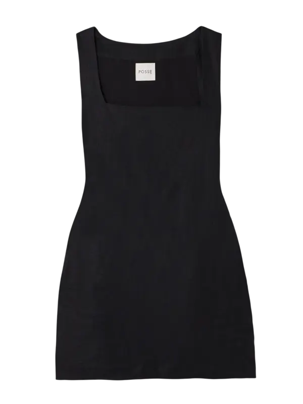 Posse Alice Linen Mini Dress - Black