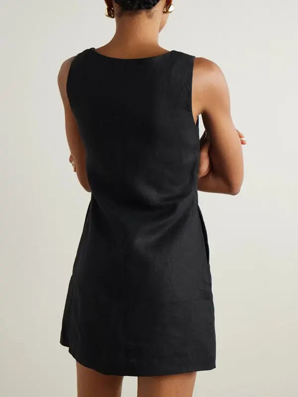 Posse Alice Linen Mini Dress - Black