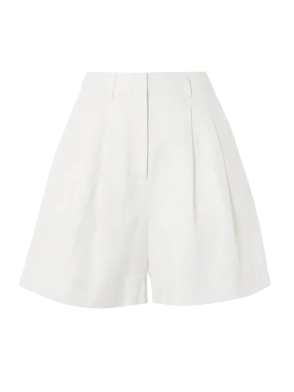 Posse Marchello Pleated Linen Bermuda Shorts - Neutrals