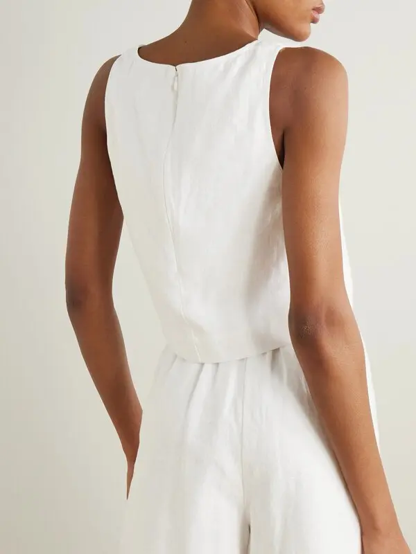 Posse Val Cropped Linen Top