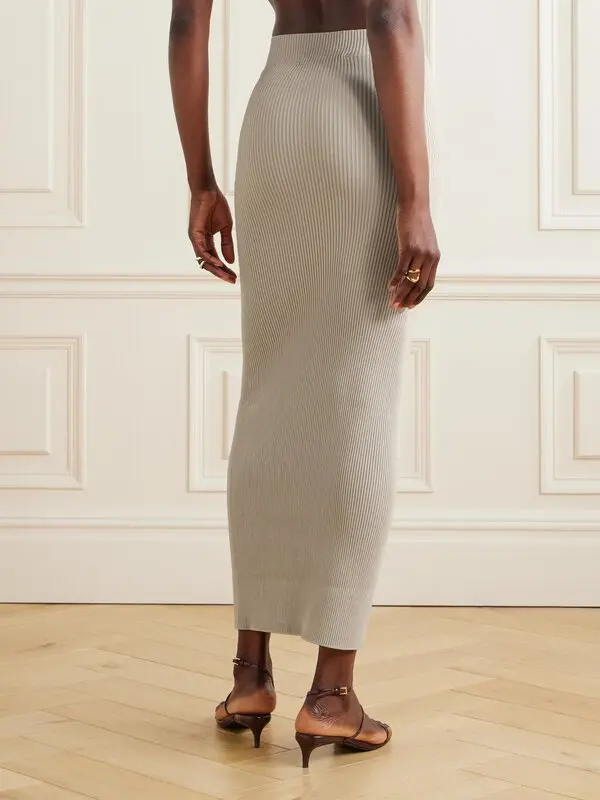 Max Mara Aprile Ribbed-knit Maxi Skirt