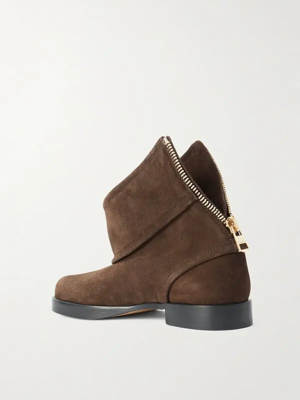 JW Anderson Zip-detailed Suede Ankle Boots