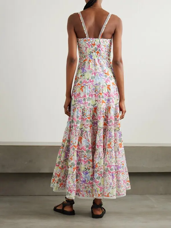 Charo Ruiz Ibiza Melia Tiered Printed Maxi Dress - Pink