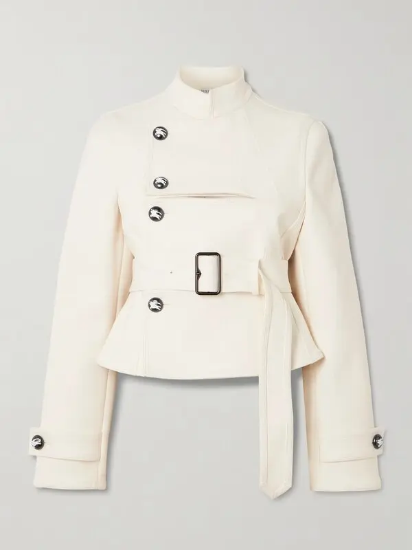 Burberry Embellished Belted Canvas Jacket