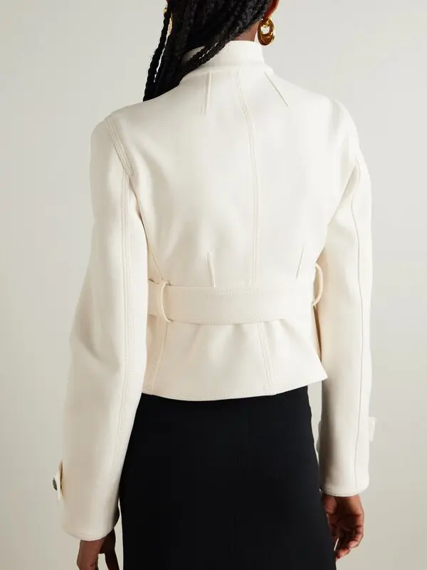 Burberry Embellished Belted Canvas Jacket