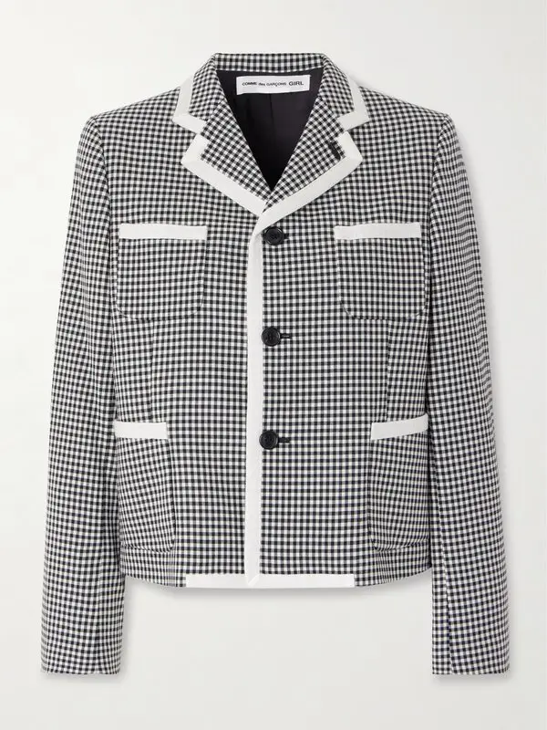 Comme Des Garçons Checked Wool Jacket - Gray