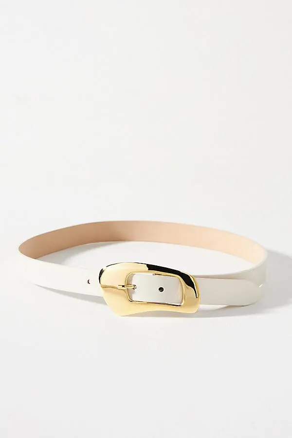 Streets Ahead Wavy Buckle Belt - Cream