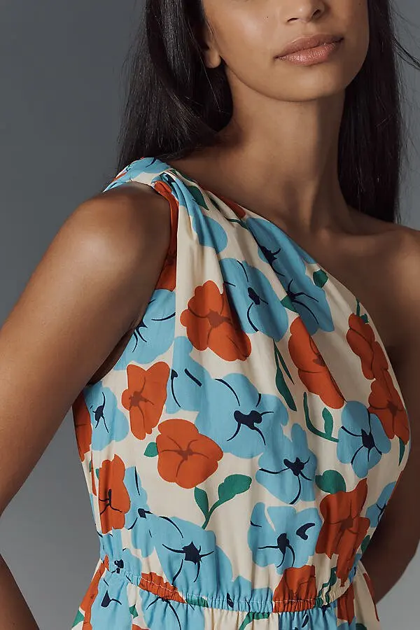 english factory one shoulder dress English Factory One Shoulder Print Maxi Dress