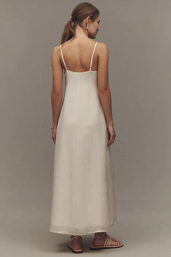 cami nyc loa silk dress Cami NYC Loa Front-Bow Linen Maxi Dress