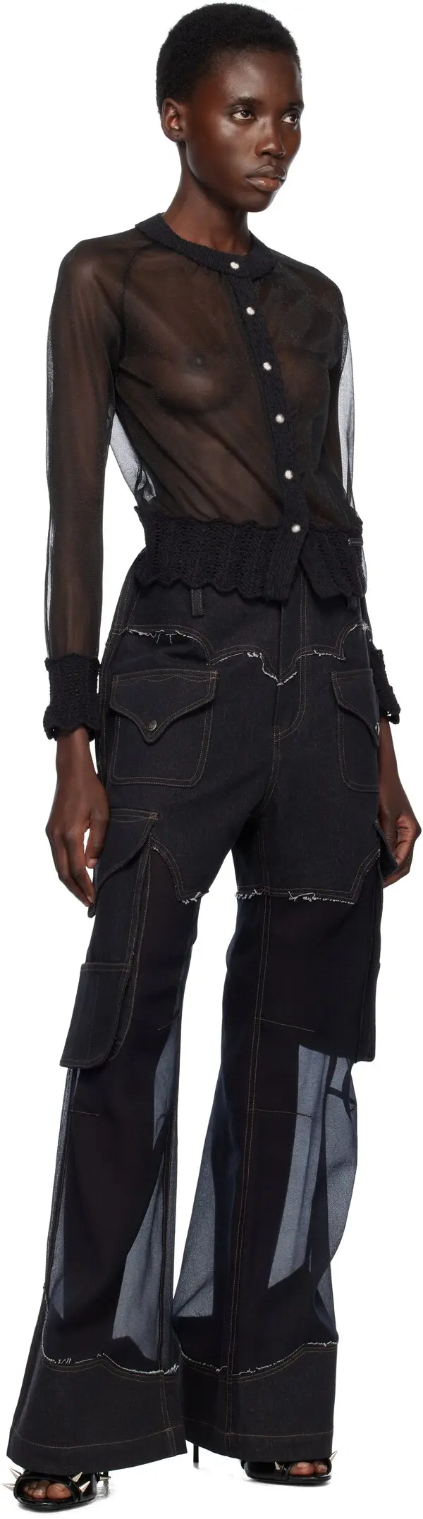 Buy Andersson Bell Sheer Knit Cardigan - Black At 15% Off