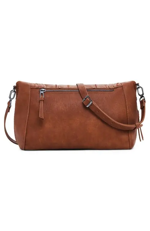 Desigual Embroidered Faux Leather Handbag - Camel