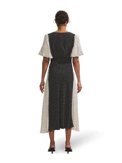 RO&ZO Contrast Spot Midi Dress