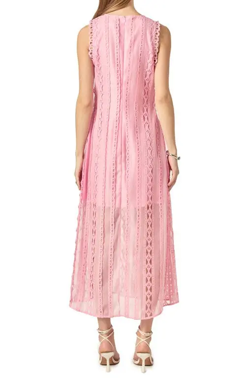 Endless Rose Lace Overlay Midi Dress - Pink