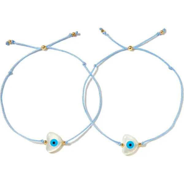 VENESSA ARIZAGA Heart Eye Bracelet Set - Blue