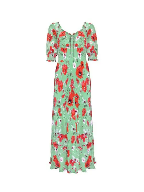 RO&ZO Poppy Print Tie Front Dress