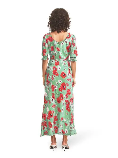 RO&ZO Poppy Print Tie Front Dress