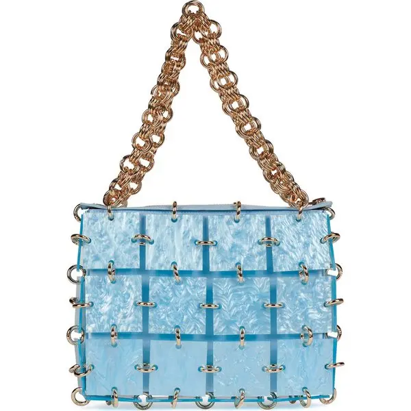 Jeffrey Campbell Les-filles Shoulder Bag - Light Blue Satin Combo