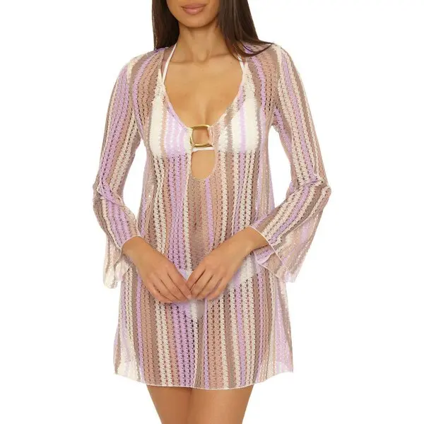 BECCA By Rebecca Virtue Paradise Metallic Knit Cover-up Tunic - Mineral Multi