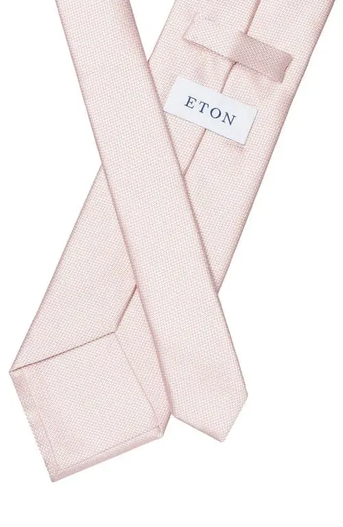 Eton Textured Silk Neck Tie - Medium Pink