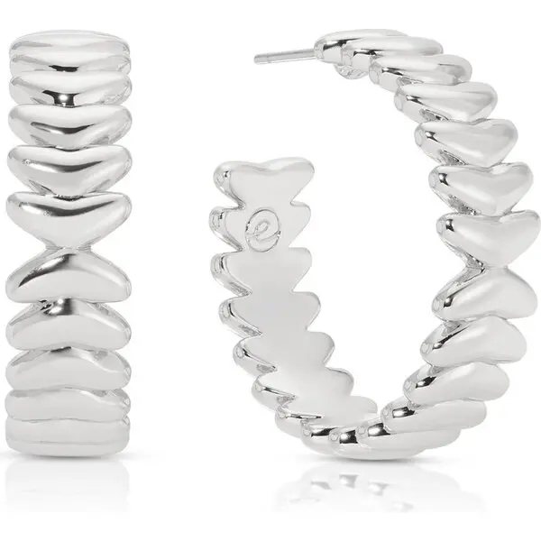 Ettika Vortex Medium Hoop Earrings - Silver