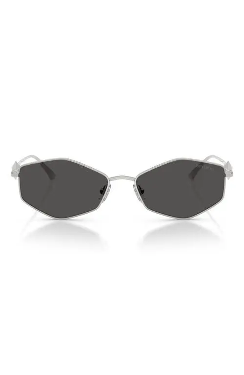 JIMMY CHOO Zoey Geometric Sunglasses - Silver/dark Grey
