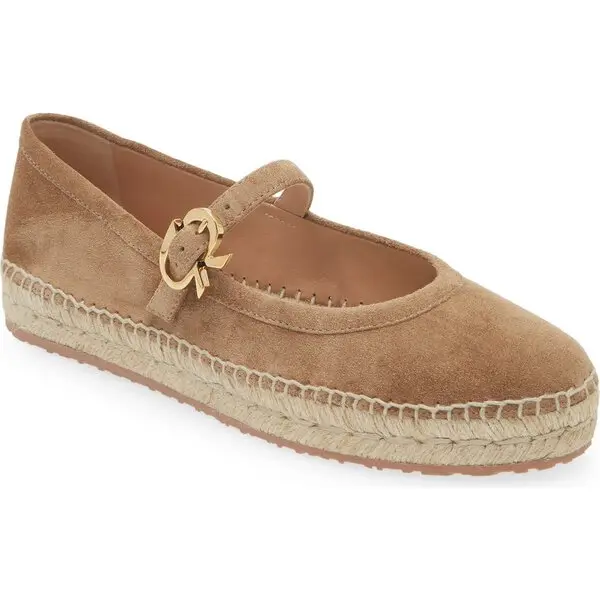 GIANVITO ROSSI Elda Espadrille Sandals - Camel