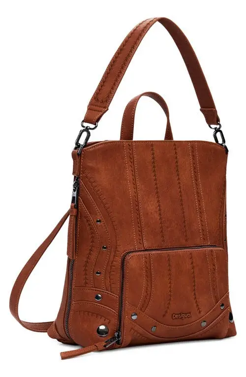 Desigual Mini Embroidered Faux Leather Backpack