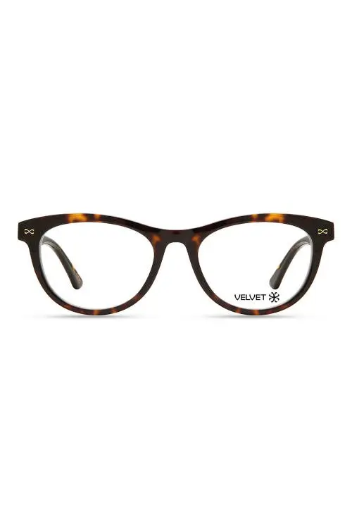 VELVET EYEWEAR Carol 55mm Oval Optical Glasses - Tortoise