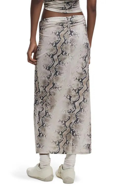 Desigual Snakeskin Print Maxi Skirt