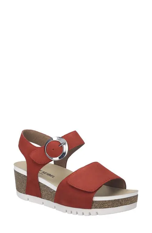 Josef Seibel Quinn 16 Wedge Sandal - Red Nubuck