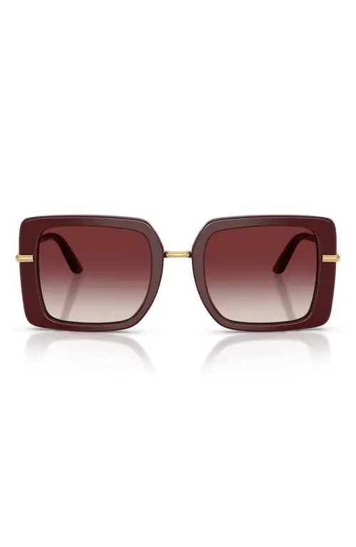 Dolce & Gabbana 52mm Gradient Square Sunglasses - Bordeaux