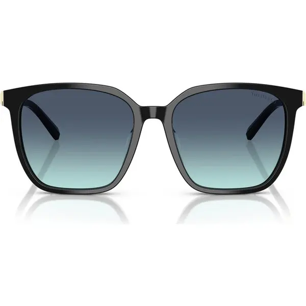 Tiffany & Co. 56mm Gradient Square Sunglasses - Black /azure Gradient Blue