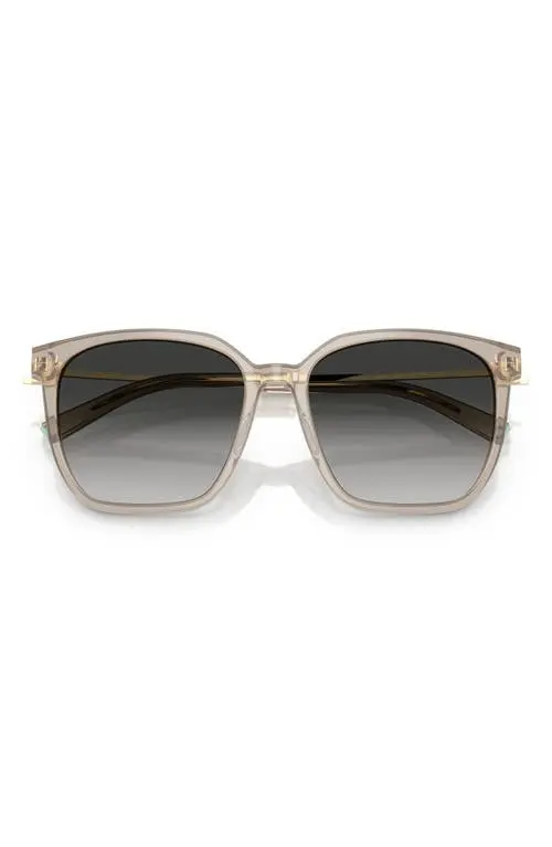 Tiffany & Co. 56mm Gradient Square Sunglasses - Opal Taupe /grey Gradient