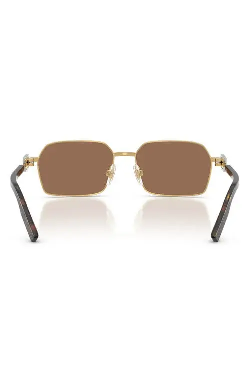 Dolce & Gabbana 56mm Rectangular Sunglasses - Gold