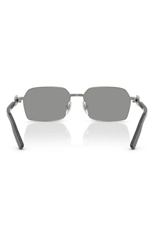 Dolce & Gabbana 56mm Rectangular Sunglasses - Gunmetal