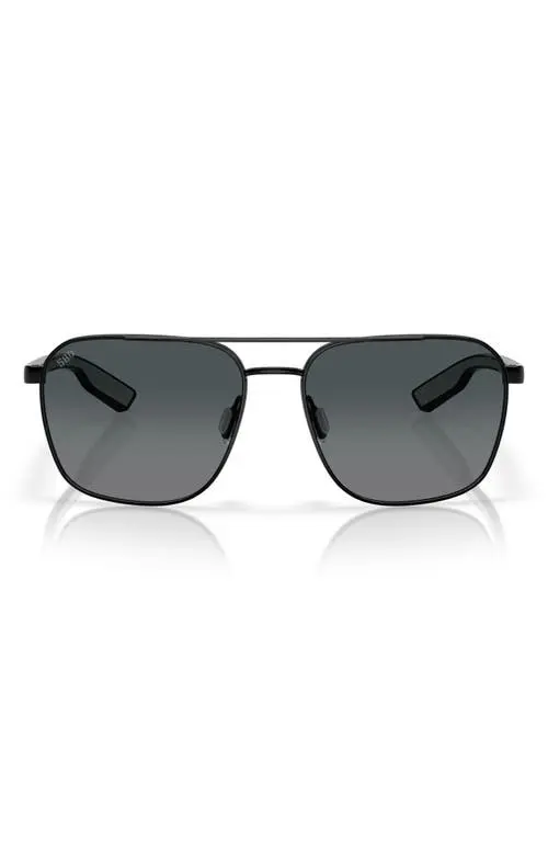 COSTA DEL MAR 58mm Polarized Rectangular Sunglasses - Black/gray Gradient 580g