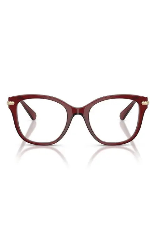 SWAROVSKI 51mm Square Optical Glasses - Transp Burgundy/demo Lens
