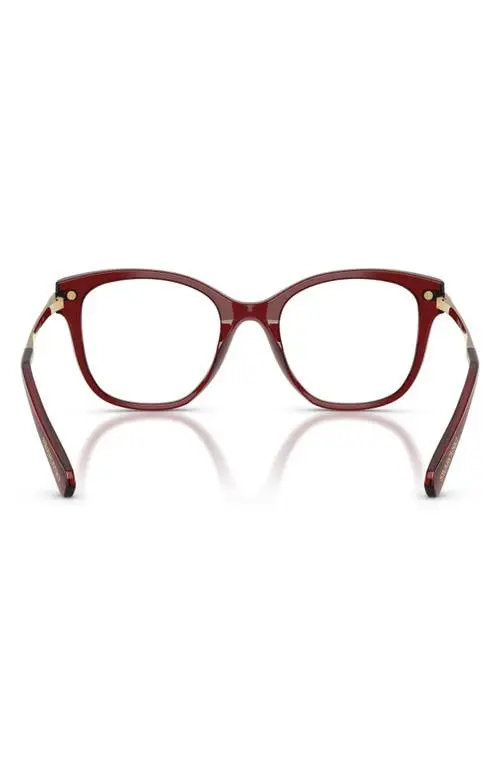 SWAROVSKI 51mm Square Optical Glasses - Transp Burgundy/demo Lens