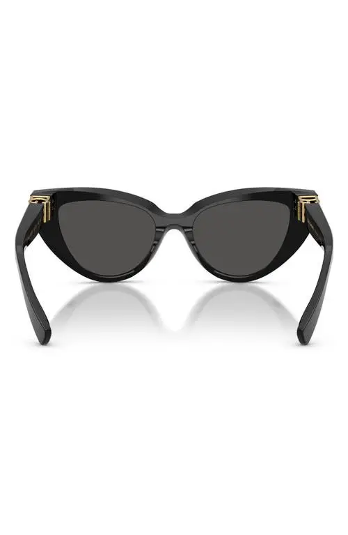 Dolce & Gabbana 52mm Polarized Cat Eye Sunglasses - Black