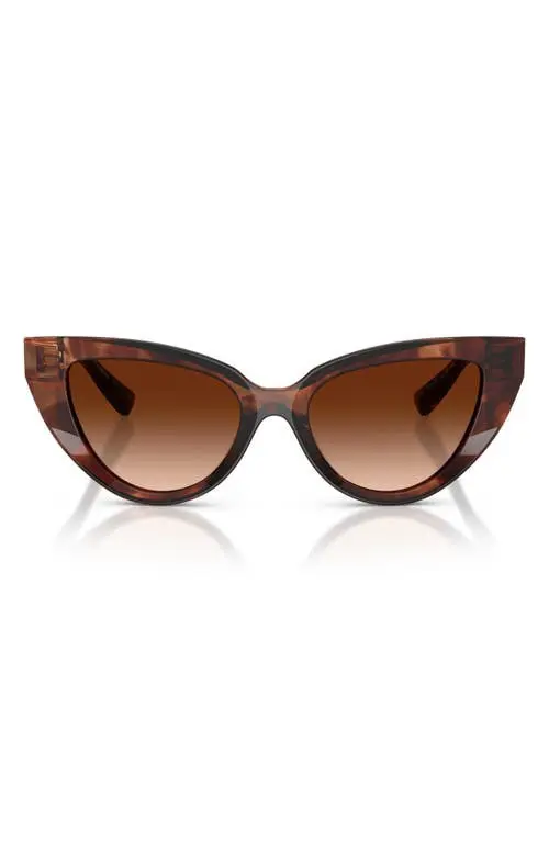 Dolce & Gabbana 52mm Polarized Cat Eye Sunglasses - Dark Red Havana